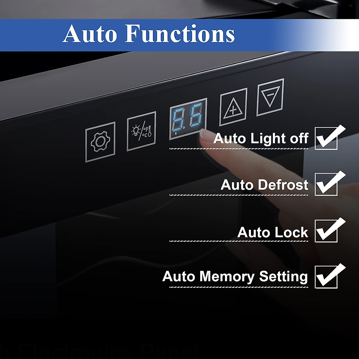 Vaykold Wine Refrigerator 19 Bottle Wine Cooler, Beverage Refrigerator Quiet Operation & LED Light Mini Fridge Glass Door, Wine Cellar for Beer, Red, White, Champagne or Sparkling Wine - Blue&gray