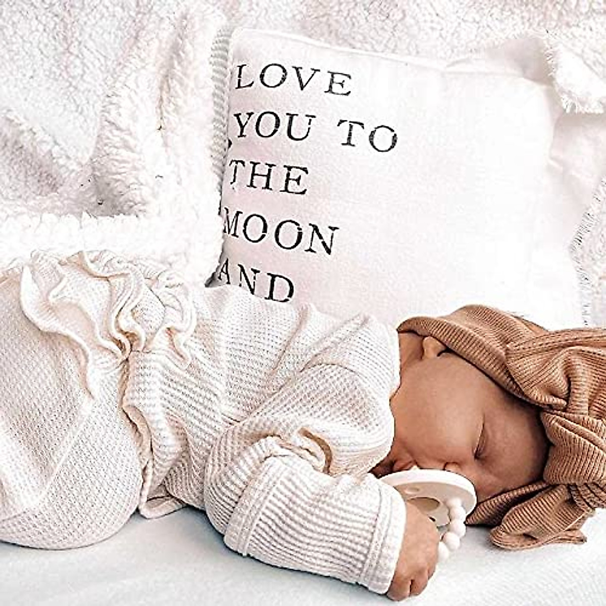 Newborn Baby Girl Ruffle Romper Knit Sweater Onesie Jumpsuit Long Sleeve Zipper Onesie Solid Fall Winter Outfits (A Waffle Knit Apricot,0-3 Months)