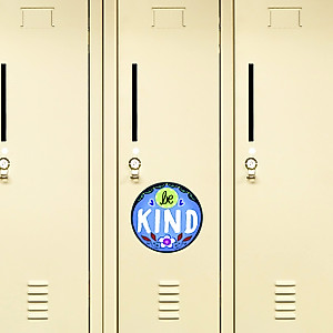 Blue Floral Be Kind Magnet for Cars, Lockers, Garage Doors, Refrigerators, and More, Inspirational and Inclusive Removable Magnetic Decal, 5 1/2 Inch