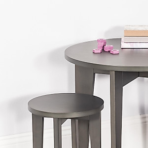 Child Craft Cirque Wooden Kids Table and 2 Chair Set, 3-Piece, Includes Wooden Kids Table with 4 Legs and 2 Modern Chairs, Non-Toxic, Baby Safe Finish (Cool Gray)