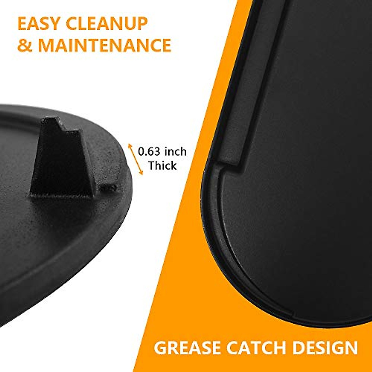 MixRBBQ Cast Iron Griddle with Bag for Coleman RoadTrip Swaptop Grills, Outdoor BBQ Camping Grills Nonstick Cooking Griddle Accessories, Full Size