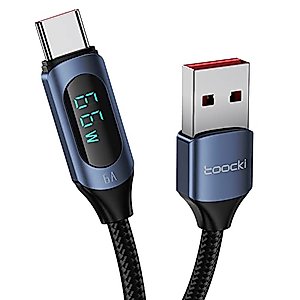 USB C to A Cable Fast Charging Cable, 66W/6A 6.6FT USB C Charging Cable with Led Display, USB Type C Cable Nylon Braided 480Mbps USB C Fast Charging Cable for Samsung Galaxy iPad LG