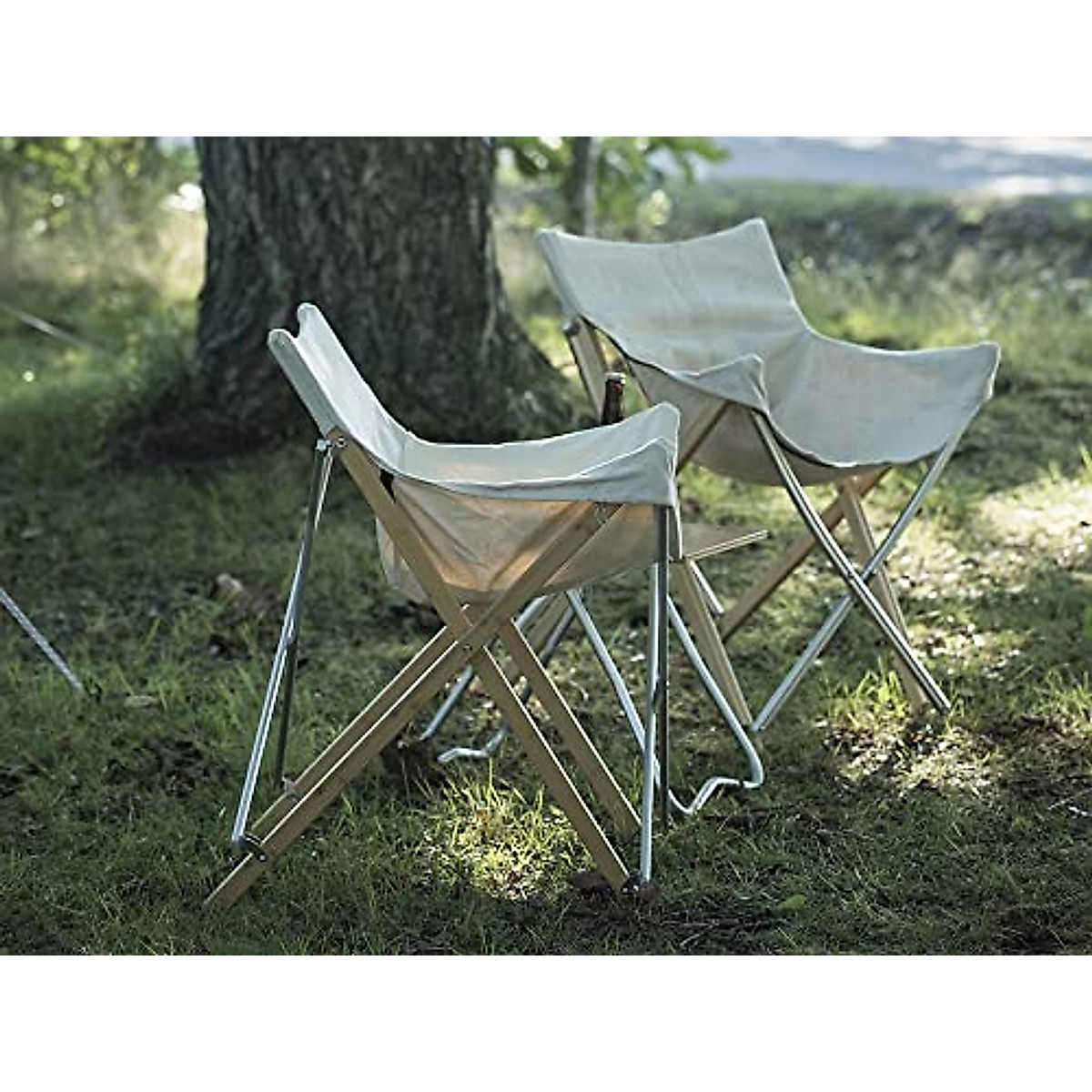 Snow Peak Take! Bamboo Chair, LV-085, Designed in Japan, Made of Canvas and Bamboo, for Indoor Outdoor Use, Lifetime Product Guarantee, White