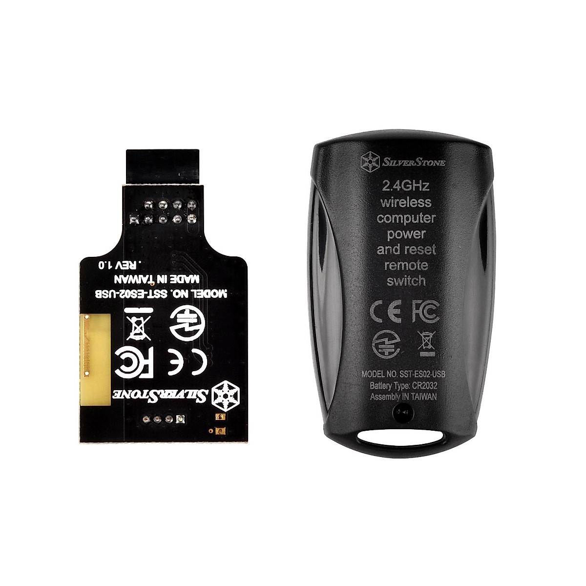 SilverStone Technology 2.4G Wireless Remote Computer Power/Reset Switch, USB 2.0 9-pin Interface ES02-USB Components Other