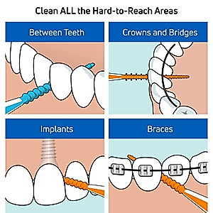 TEPE Dental Floss Picks, Tooth Picks Flossers, Floss Sticks, EasyPicks XS/S, Orange, 36 Pk