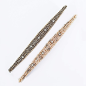 Inspirelle 5 Count Beaded Elastic Headband, Fashionable Handmade Imitation Pearl Beading Hairbands for Lady Women Girls