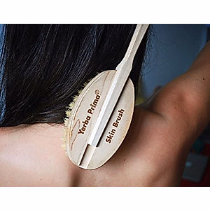 Yerba Prima Tampico Skin Brush (Pack of 2) - Natural Vegetable Fiber Bristles for Dry Skin Brushing