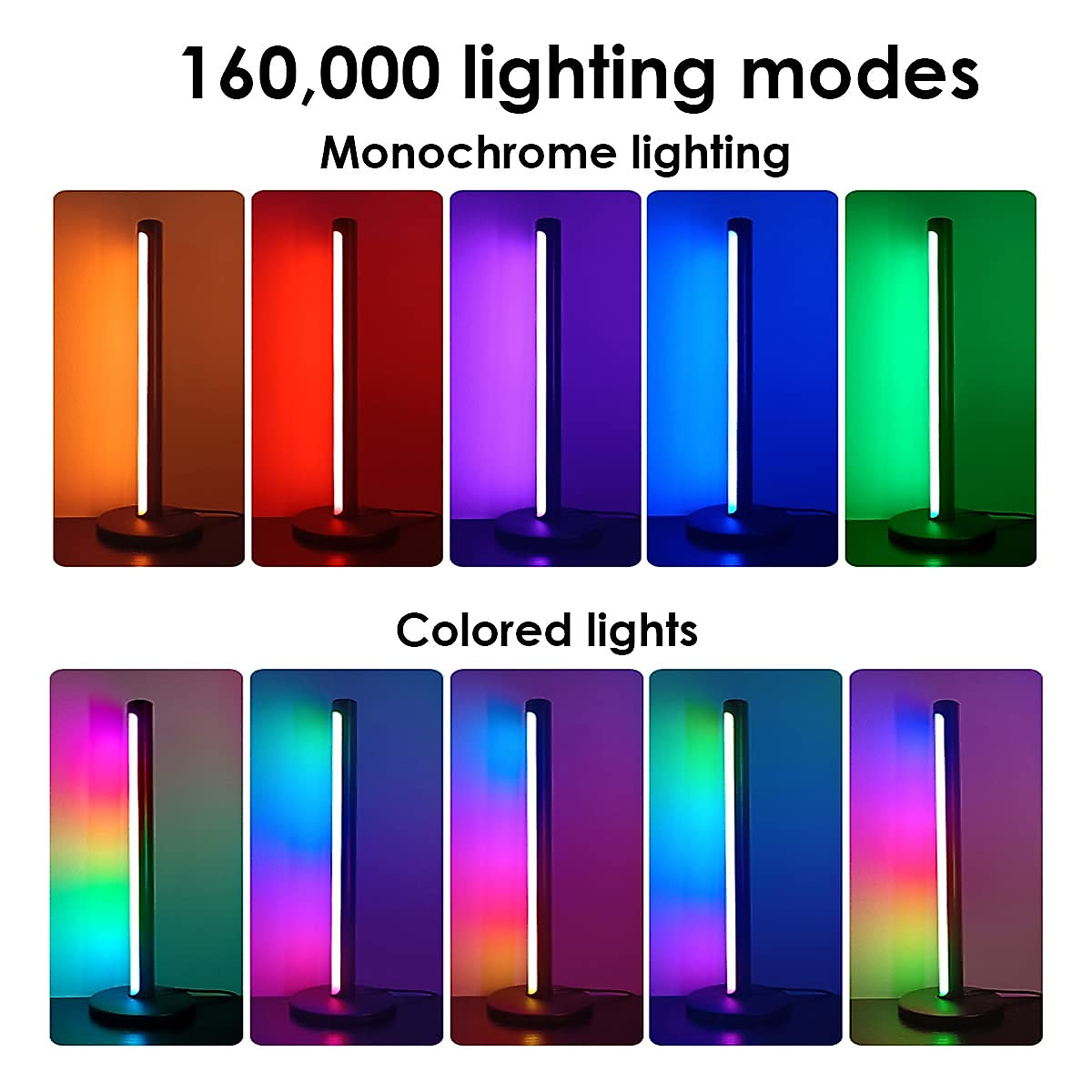 ANSCHE Smart LED Light Bars, Dimmable RGB Flow Light Bars 16 Million Colors TV Backlights, APP Remote Control and Music Sync Gaming Lights for PC, Room Mood Light-2PCS