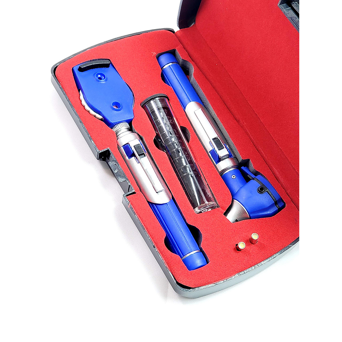 Premium Double Handle Otoscope Set -Otoscope/Great for School -Cynamed (BLUE)