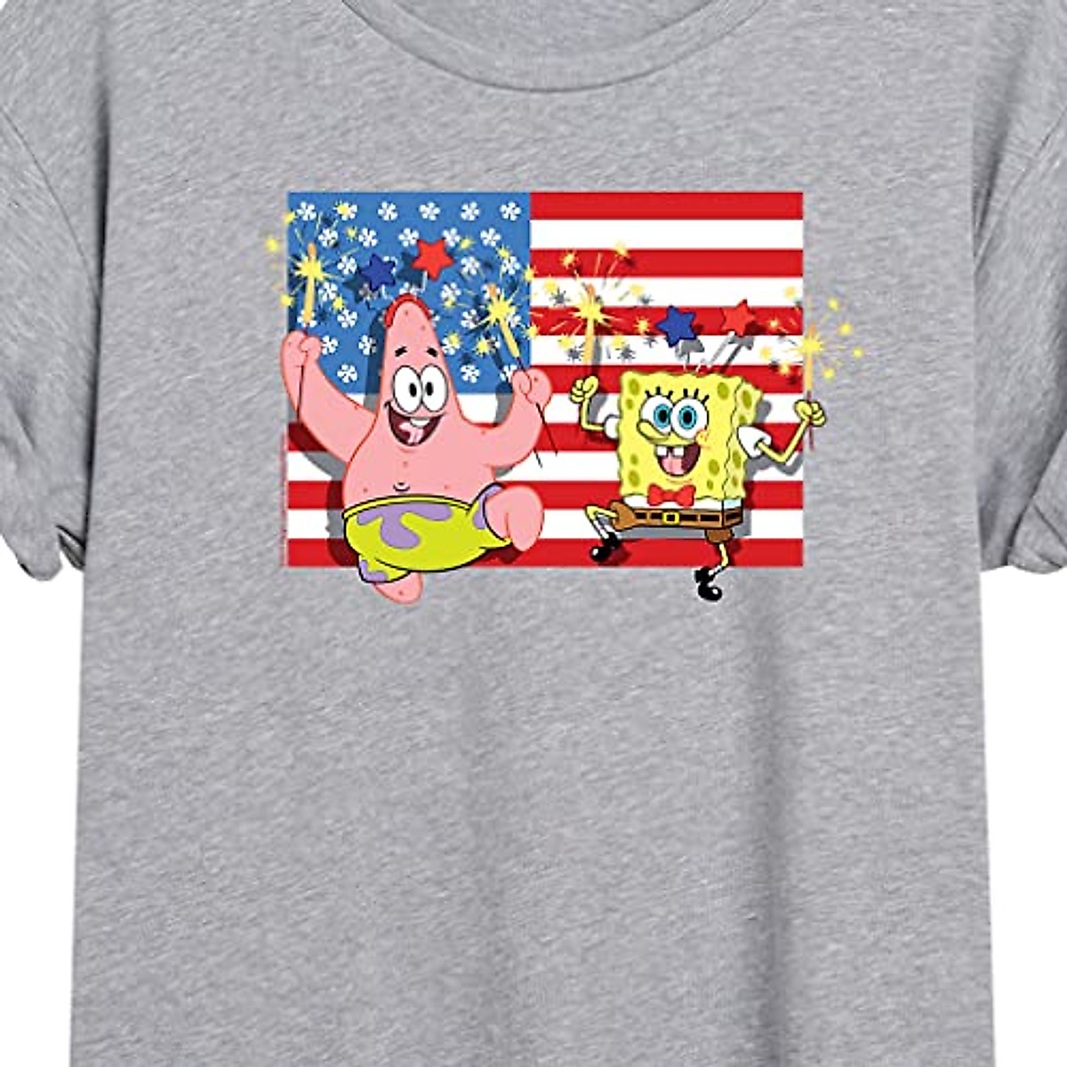 HYBRID APPAREL - Spongebob Squarepants - Patrick Sparkers Flag - Women's Oversized T-Shirt - Size 2 X-Large