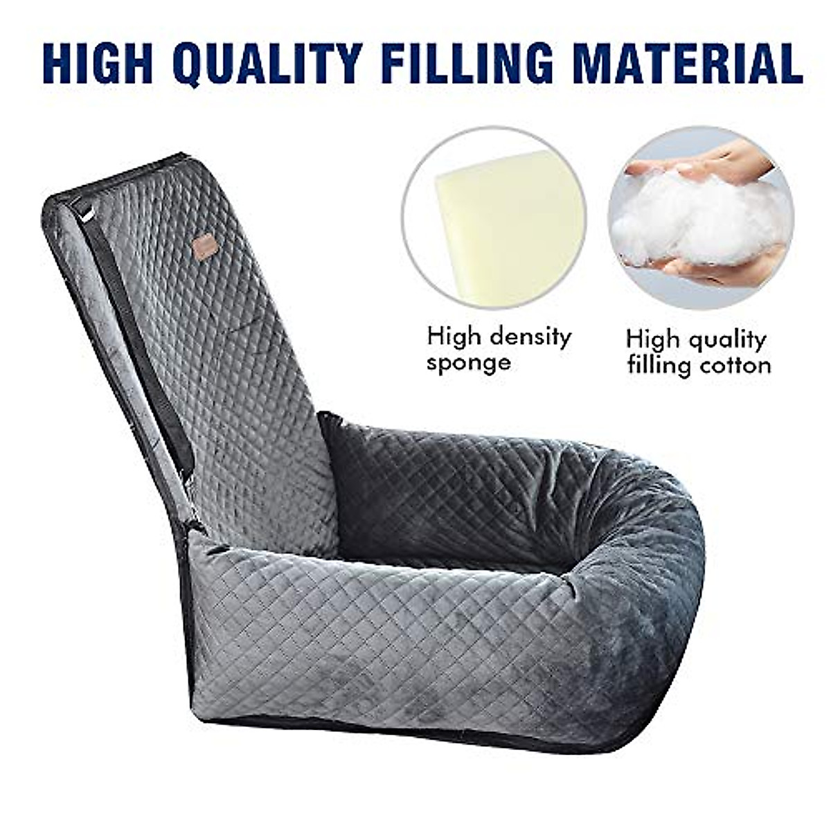 Dog Car Seat Pet Booster Seat Pet Travel Safety Car Seat,The Dog seat Made is Safe and Comfortable, and can be Disassembled for Easy Cleaning (Gray)