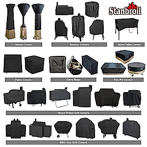 Stanbroil Pyramid Patio Heater Cover, Heavy Duty Waterproof Outdoor Heater Cover with Zipper, 21x21x90 Inch, Black&Camel