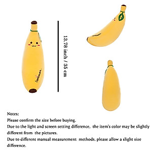 zhidiloveyou Banana Plush Pillow Stuffed Banana Plushie Cute Fruit Toy for Kids, 13.7 inch