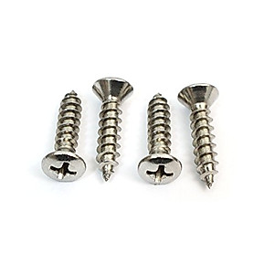 Bolt Dropper No. 8 x 5/8" Stainless Oval Head Phillips Wood Screw, (100 pc), 18-8 (304) Stainless Steel Sheet Metal, Type A Point, Plain Finish