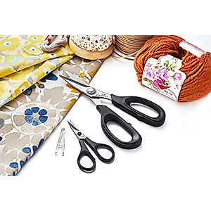 Beaditive Lightweight Sewing and Embroidery Scissors Set (2 PC) | Sewing, Embroidery, Paper Cutting, Crafting | Stainless Steel | Protective Cover (3.5 in)