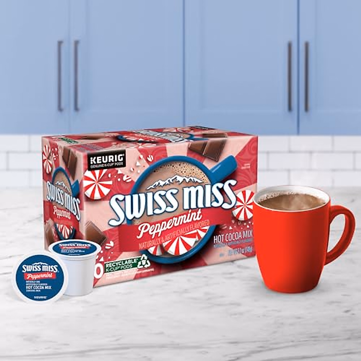 Swiss Miss Peppermint Hot Cocoa, Keurig Single-Serve K-Cup Pods, 10 Count