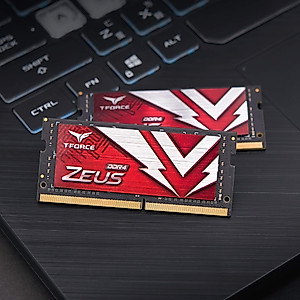 TEAMGROUP T-Force Zeus DDR4 SODIMM 32GB (2x16GB) 3200MHz (PC4-25600) 260 Pin CL16 Laptop OC Memory Module Ram TTZD432G3200HC16FDC-S01