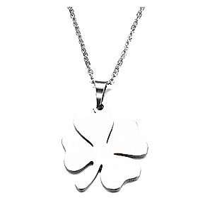 Stainless Steel Clover Necklace (Silver)