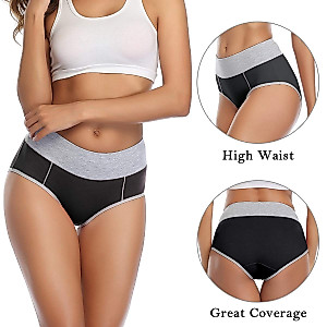 wirarpa Women's Cotton Underwear High Waist Stretch Briefs Soft Underpants Breathable Panties 4 Pack X-Large