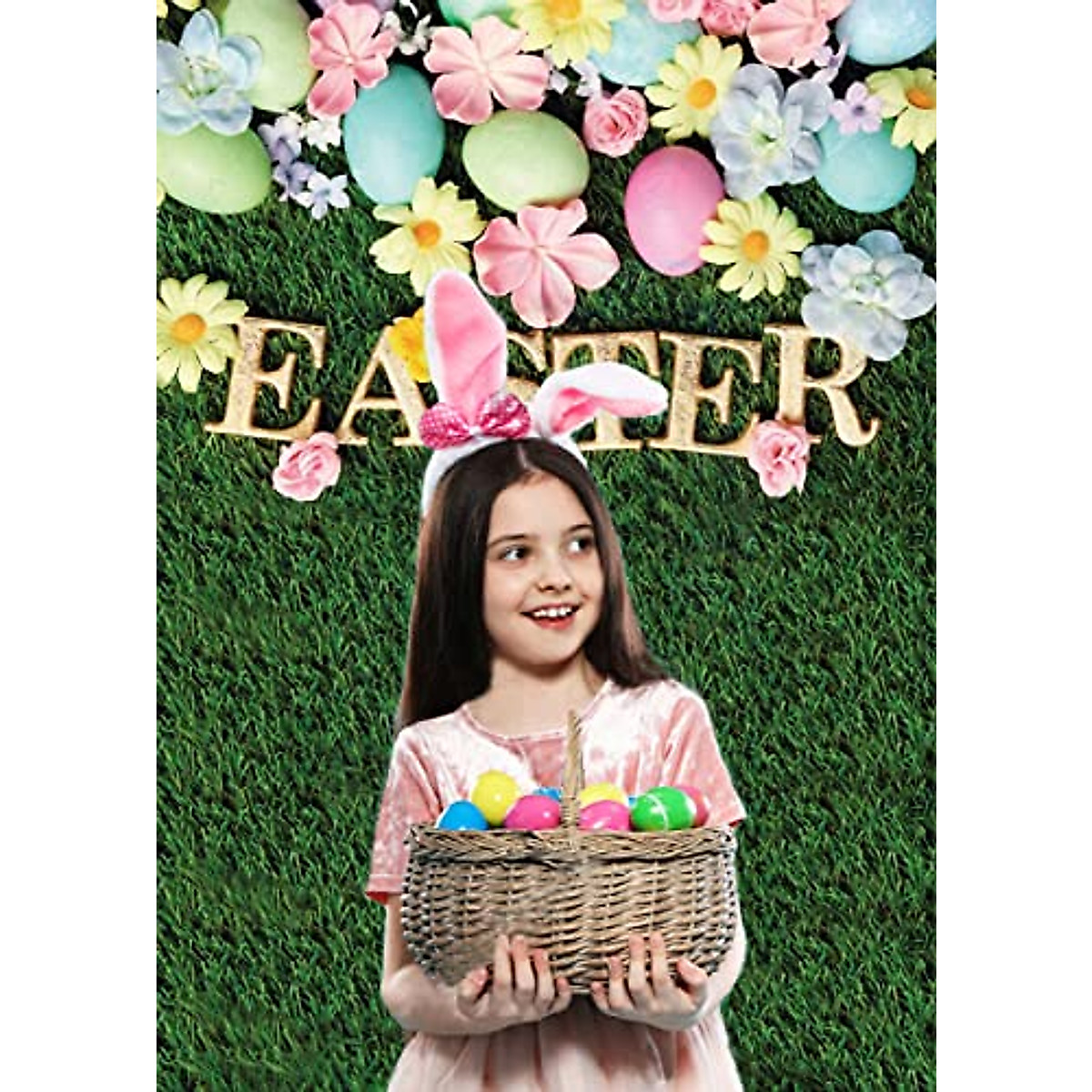 Dudaacvt 5x7ft Easter Backdrop Happy Easter Backdrops Easter Colorful Eggs Backdrop Children Kids Adult Easter Party Decorations Banner