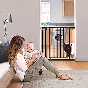 Dreambaby Liberty Walk Thru Baby Safety Gate Set - with 3.5inch Extension Panel, Fits 29.5-36.5inch Openings - Pressure Mounted Security Gates - Model L1992BB - Black