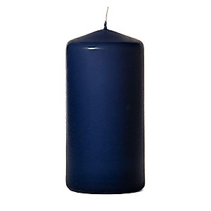KYS Pack of 2, Pressed 3" x 6" Pillar Candles Unscented Navy for Weddings, Home & Event Decoration, Relaxation, Made in US