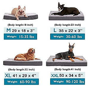 WATANIYA PET Memory Foam Large Dog Bed, Orthopedic Dog Crate Bed with Cooling Gel Foam, Waterproof Liner and Washable Cover, Joint Relief Pet Sleeping Bed for Medium Large Dogs