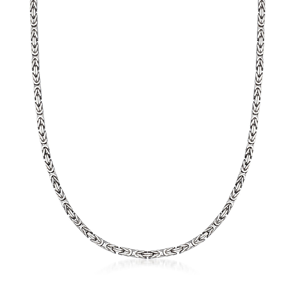 Ross-Simons Sterling Silver Square Byzantine Necklace. 18 inches