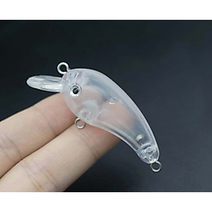 Free Eye 20PCS Unpainted Fishing Blanks Crankbait 5.5cm 3.72g topwater Artificial Bait Fishing Lures Blank Minnowbait Hard unpainted Artificial Bait Bodies DIY Fishing Tackle Spoons