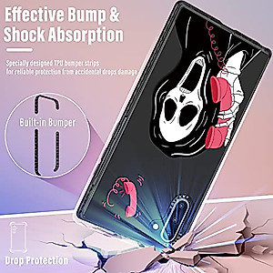 Toycamp for Note 10 Case, Cute Funny Skull Skeleton Design for Women Girls Boys Teens for Galaxy Note 10 Cases, Cute Cartoon Black Face Print Cover for Samsung Galaxy Note 10 Case, 6.3''