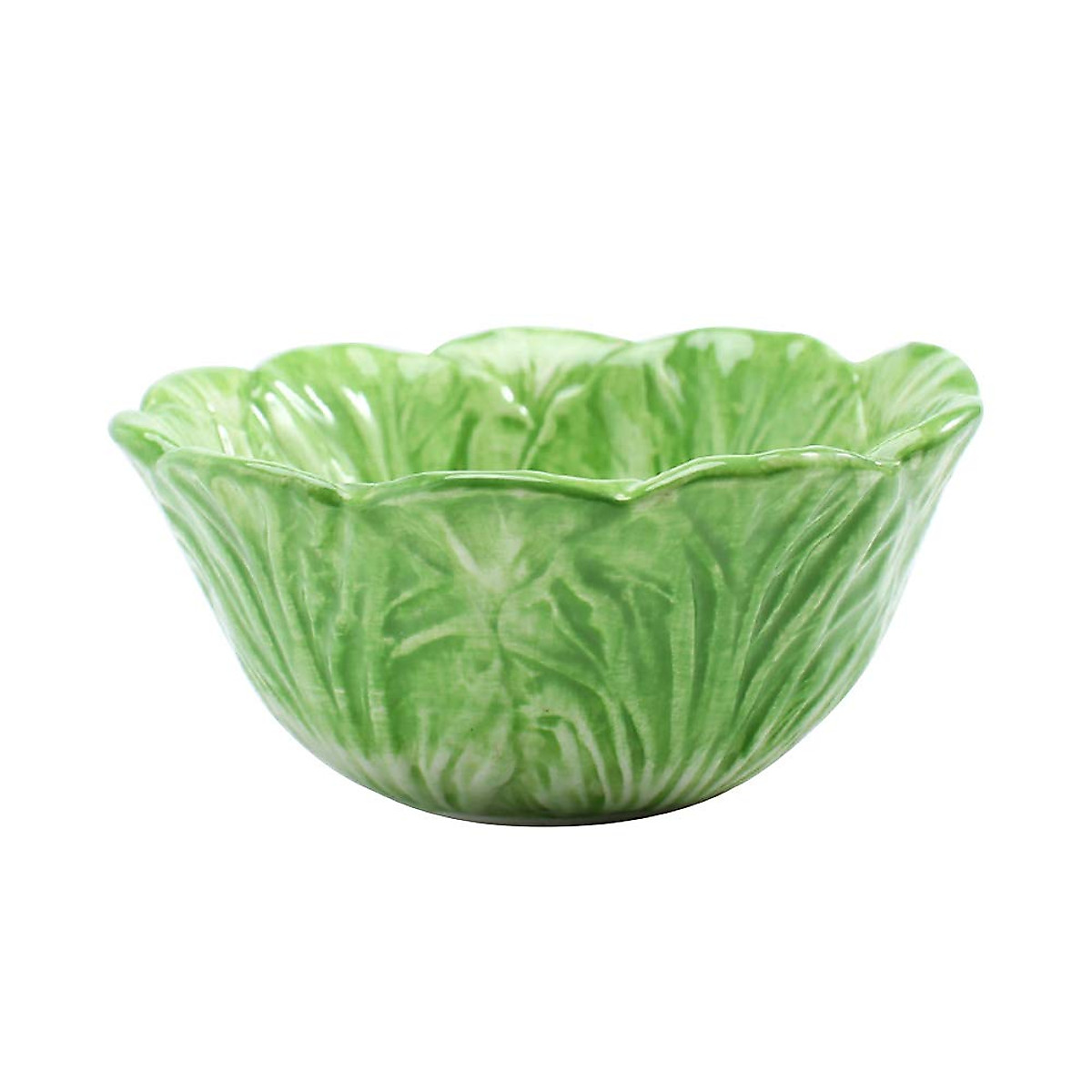 UPKOCH Kids Ceramic Bowl Chinese Cabbage Design Food Bowls Container for Dessert Fruit Salad (Green)