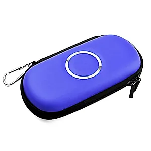 Hipipooo Portable Hard Carry PSP Bag Protective Case Shell Travel Bag for Sony PSP 1000/2000/3000 Game Console (Blue)