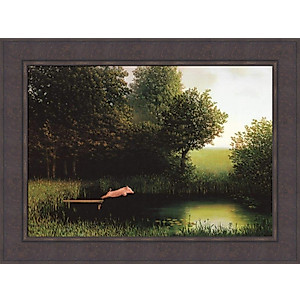 Diving Pig by Michael Sowa 24x33 Kohler's When Pigs Fly Humorous Fantasy Framed Print Art Picture