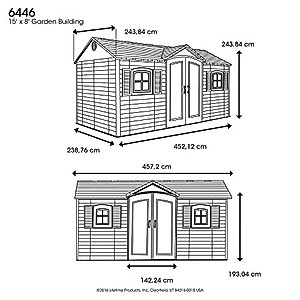 Lifetime 6446 Outdoor Storage Shed, 8 x 15 Foot, Desert Sand