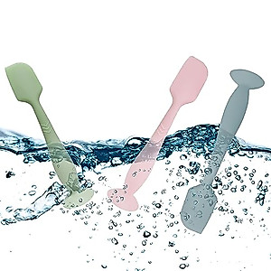 3 Pack Baby Diaper Cream Spatula Applicator, Soft Silicone Butt paste Spatula Diaper Cream Brush with Suction Cup Base (Cyan, Pink, Green)