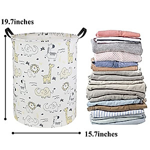 HIYAGON Baby Laundry Hamper Basket Baby Hamper for Nursery Boy and Girl Cute Kids Toys Storage Bin Organizer Animal Room Decor(Animals)