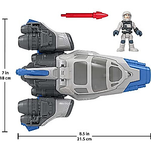 Disney and Pixar Lightyear Toys, Imaginext Hyperspeed Explorer XL-01 Spaceship & Buzz Lightyear Figure Set for Pretend Play Ages 3-8 Years