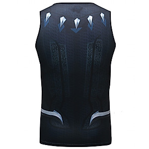 Red Plume Men's Muscle Tank Top Sleeveless T-Shirts Baselayer Tees Cool Dry Compression Shirts Running Sports Vest (Panther, L)