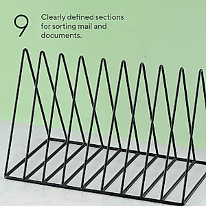 Mindspace Magazine Rack Desk Organizer, File Holder for Desk | Modern Office Organizer, Triangle Book Holder, Desk Folder Organizer, Desktop File Sorter | Wire Collection, Black