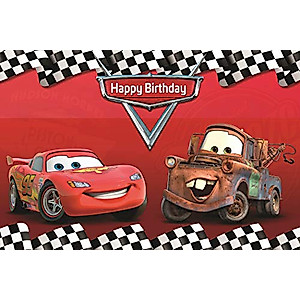 RUINI Car Racing Themed Backdrop Cartoon Cars Mobilization Birthday Party Decorations Backdrop 7x5FT