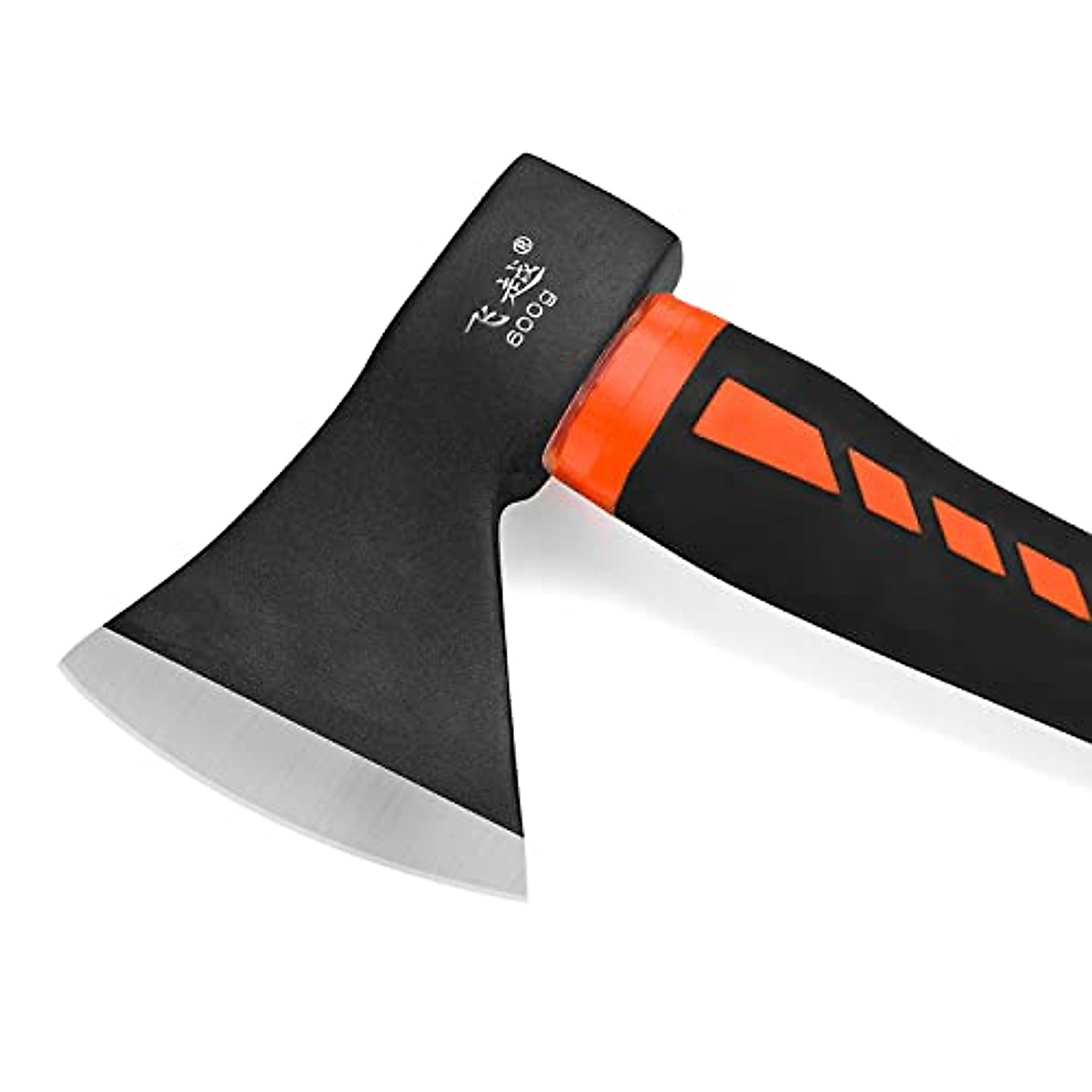 Camping Axe Hatchet Gardening Splitting Axe Forged Steel Wood Chopping Hatchet with Fiberglass Handle Anti-Slip Grip for Gardening, Camping, Hiking, Outdoor Survival (1 Pack (Length 16"))