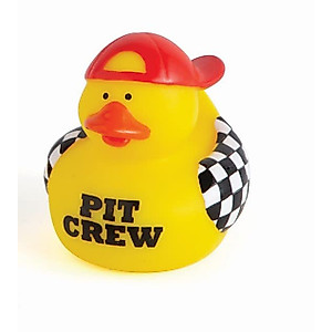 Fun Express Race Car Driver Rubber Duckies - Toys and Party Favors - 12 Pieces