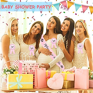 3 Packs Baby Shower Decorations Mommy to Be Sash, Daddy and Mommy To Be Badge Pin Button for Baby Shower Celebration Gender Reveals Party Favor New Dad Mom Gifts (Pink)