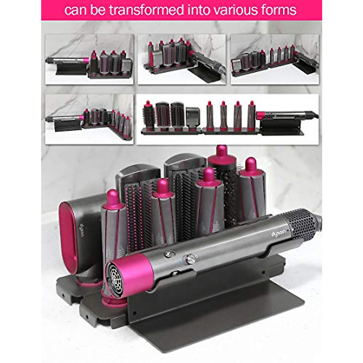 MD Global Transformable Stand Holder for Styler Rack Can Transform The Form Airwrap Styler Storage Organizer