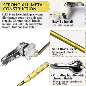 Takngjd Toilet Handle Replacement Kit, Front Mount Toilet Flush Handle, All-Metal Construction-Solid Brass Trip Levers, Zinc Alloy Toilet Handle with Chrome Finish(1 Pack)