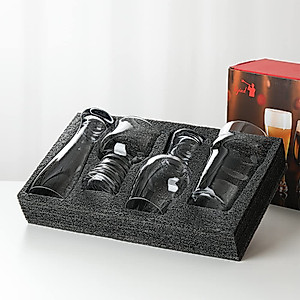 HIJIAD,Beer Tasting Glass Set - Includes 4 glass cups for IPA, beer, wheat beer, and dark beer, suitable for home and bar use.