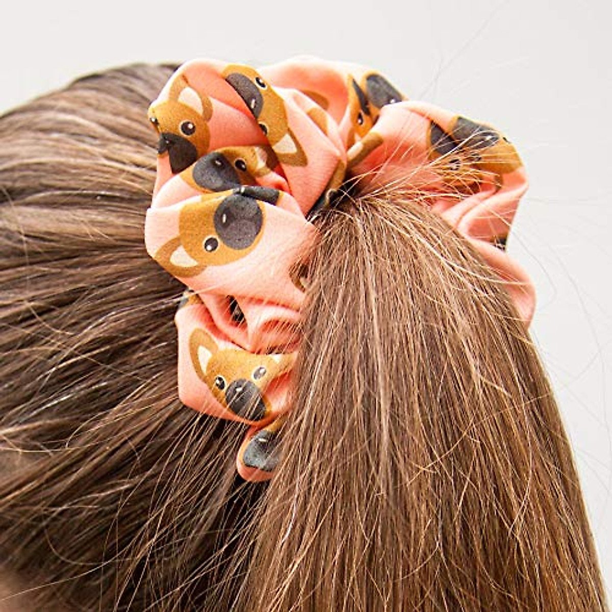 Happie Hare Scrunchies - Cotton Rounds Elastic Hair Bands - Scrunchy Hair Ties - Girls Hair Accessories - Gifts for Women (4 Pack, Fenchie Scrunchie)