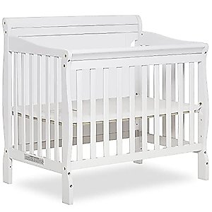 Dream On Me Alice 3-in-1 Full Panel Convertible Mini Crib, White, Greenguard Gold Certified