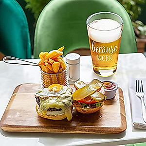 Waipfaru Coworker Gift, Because Work Beer Glass, Funny Beer Pint Glass Gift Boss Day Gift Office Gift Christmas Gift Birthday Gift for Coworker Boss Friends Women or Men Employee Staff, 15Oz