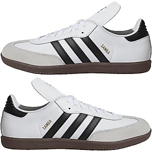adidas Men's Samba Classic Soccer Shoe, White/Black/White, 8 M US